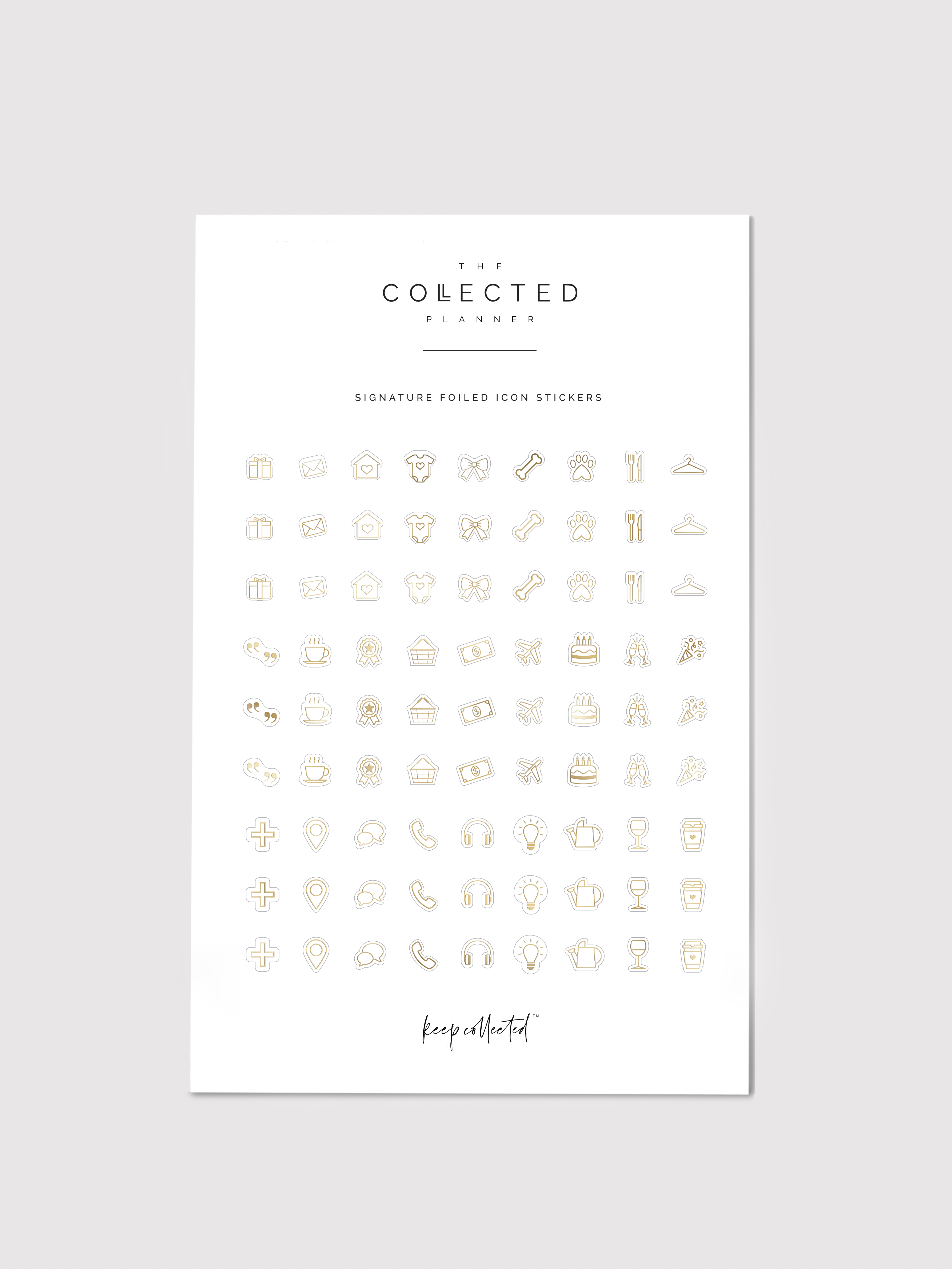 Planner Stickers | Petite Gold Foil Icon Stickers – The Collected Planner